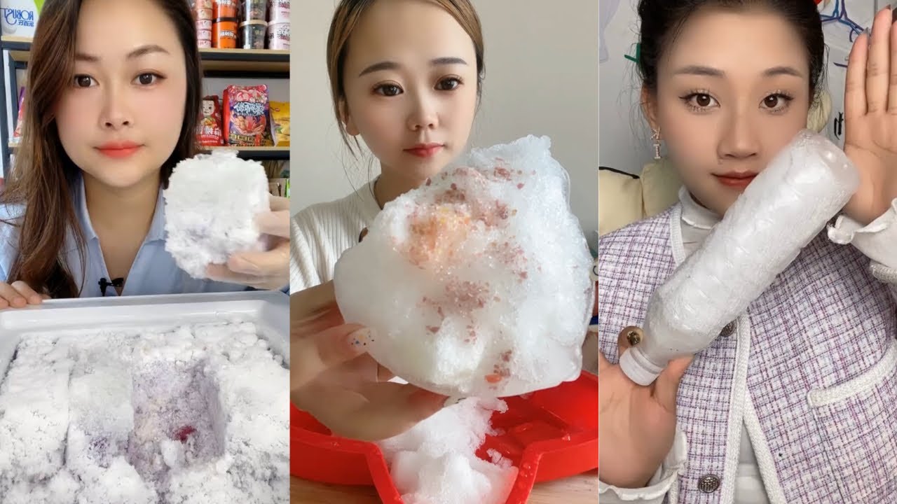 (ASMR) Freezer Frost & Crunchy White Ice #asmr #iceeating #mukbang ...