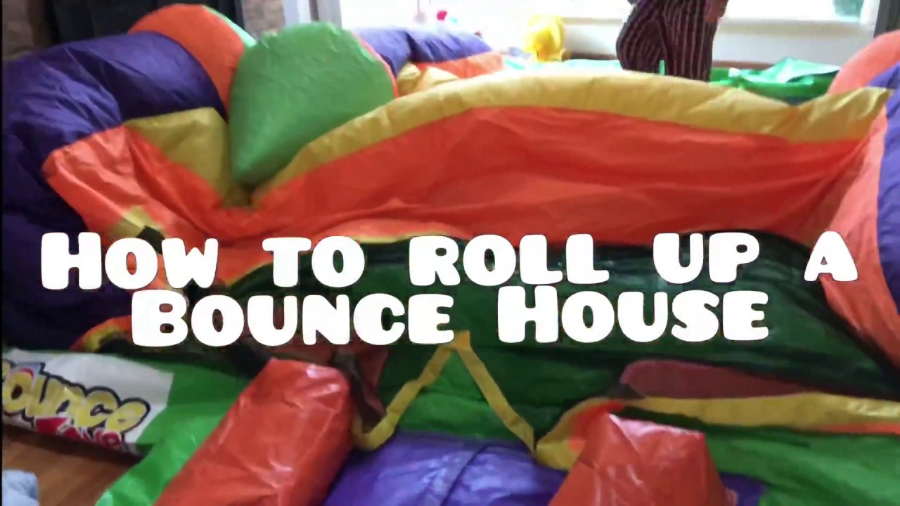 How to Roll Up A Kid's Castle Inflatable Bounce House Inside The House ...