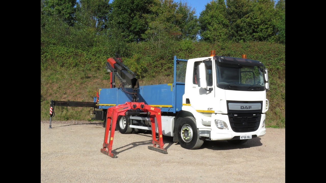 2017 66 CF 370 Euro 6 6x2 Rear Lift & Steer Dropsided Flat Fassi F155 ...