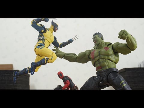 stop motion wolverine vs hulk deadpool