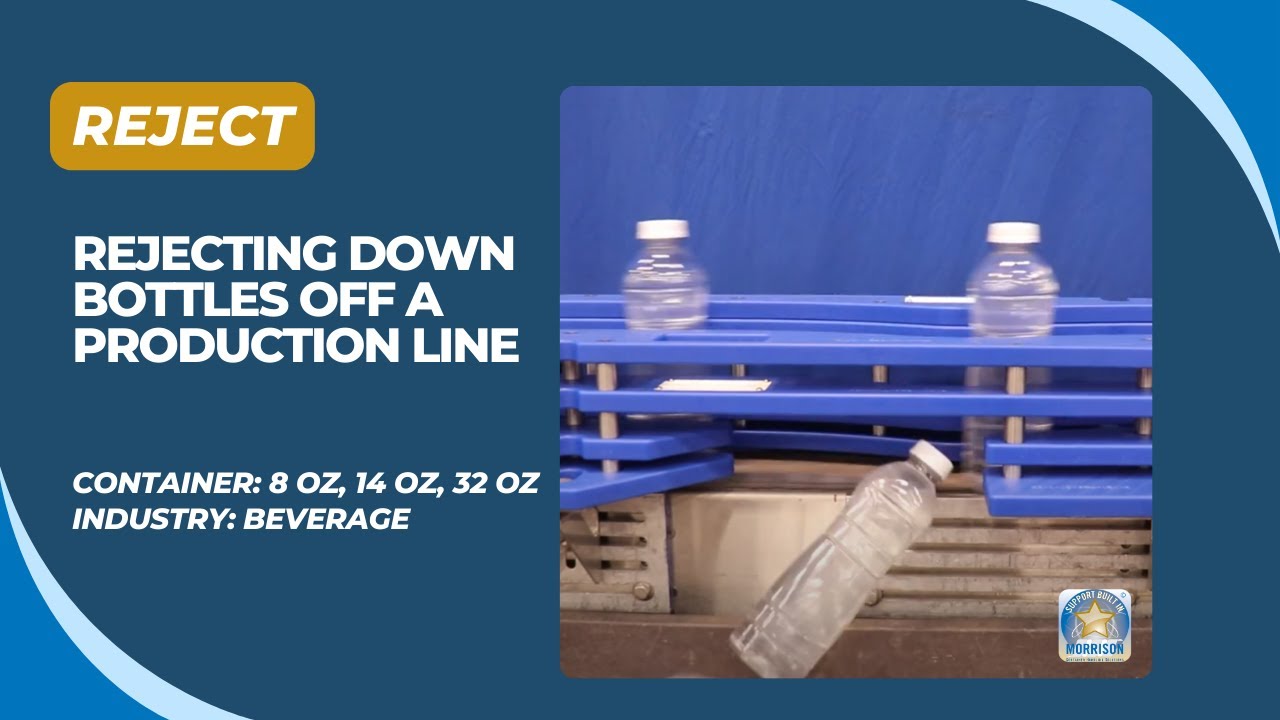 Automatically Rejecting Various Sized Down Bottles - YouTube