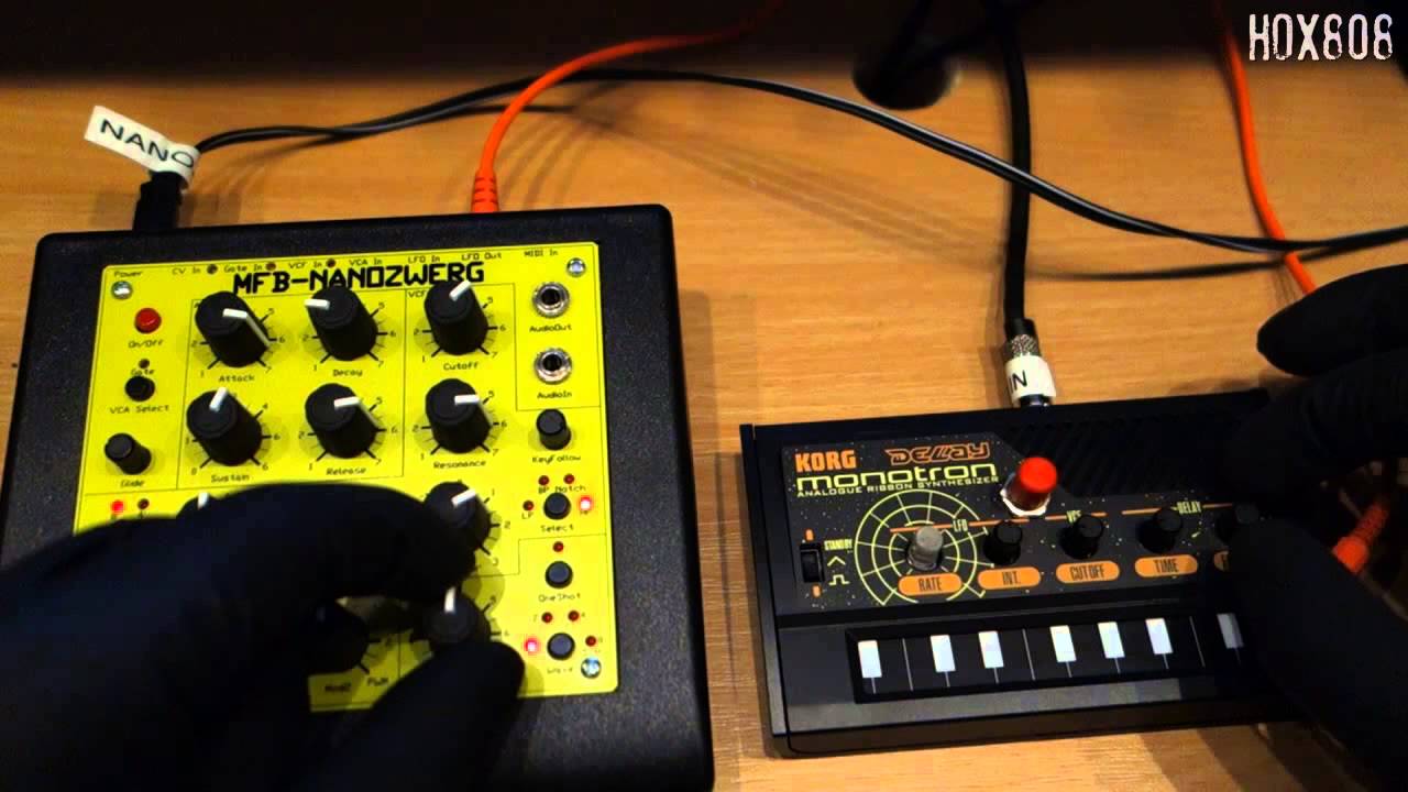 KORG MONOTRON DELAY RESONACE MOD PART 2 LFO comes from MFB NANOZWERG 1 ...