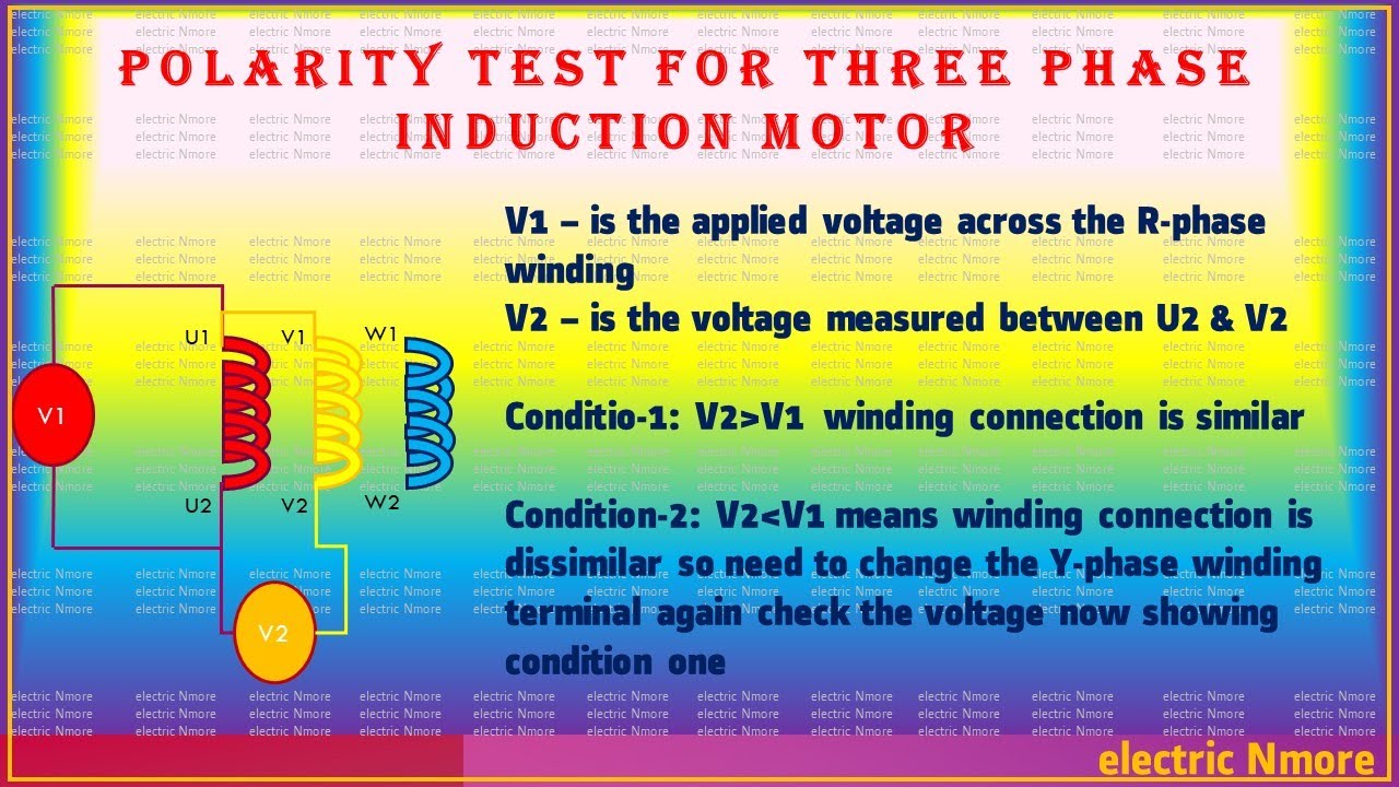 How to check polarity of winding for three phase induction motor ...