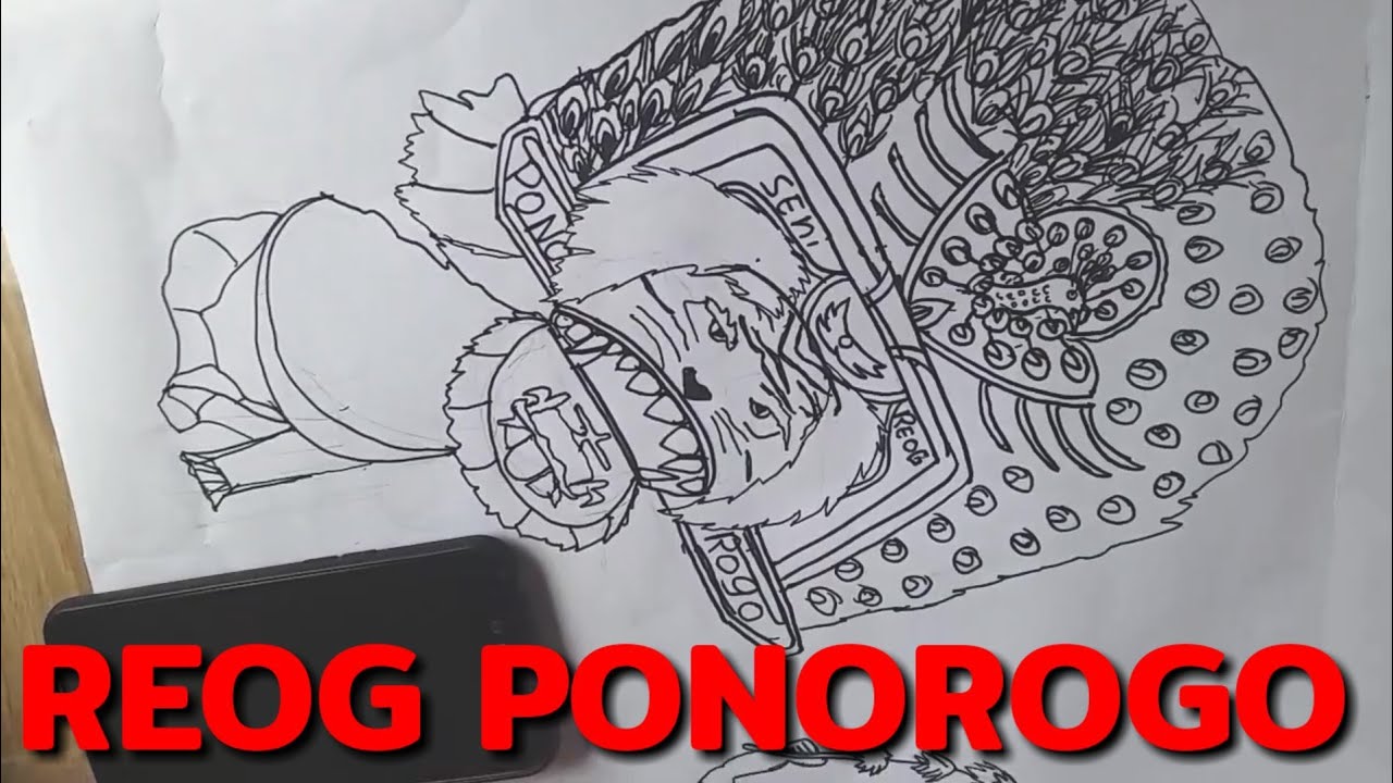 Menggambar Reog Ponorogo || Belajar Menggambar Mudah - YouTube