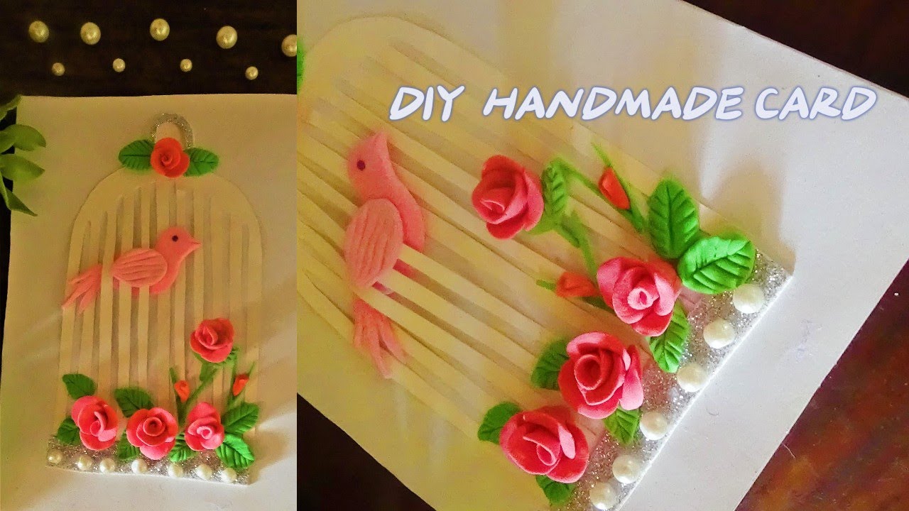 Clay decor for cards| DIY Handmade Cards | Crad Making With Clay - YouTube