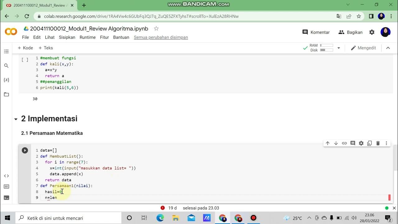 Persamaan Mtematika (python) - YouTube