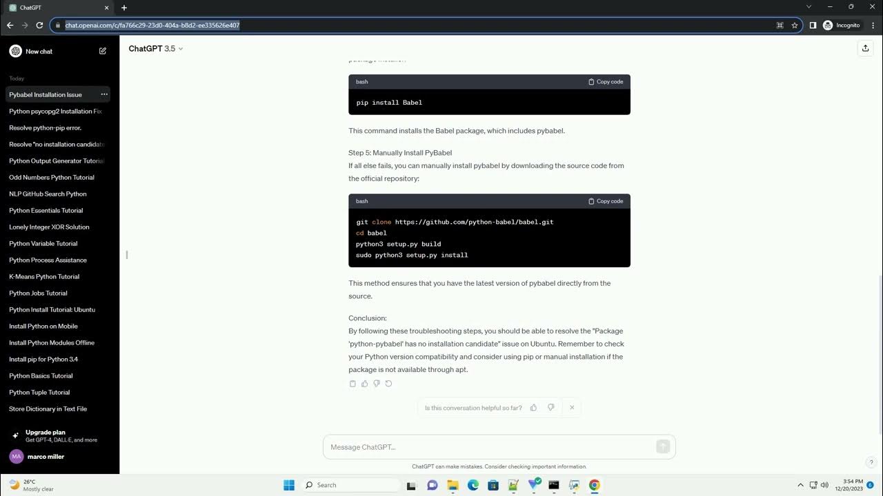 package python pybabel has no installation candidate - YouTube
