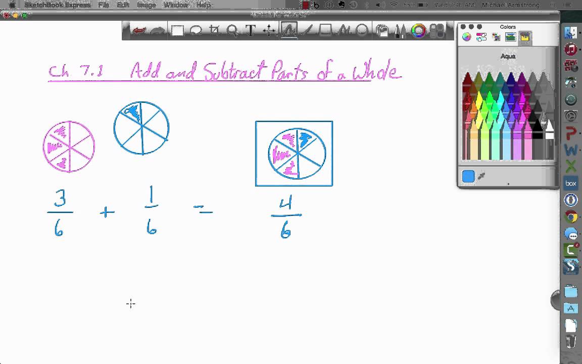 4th 7.1 Add and Subtract Parts of a Whole - YouTube