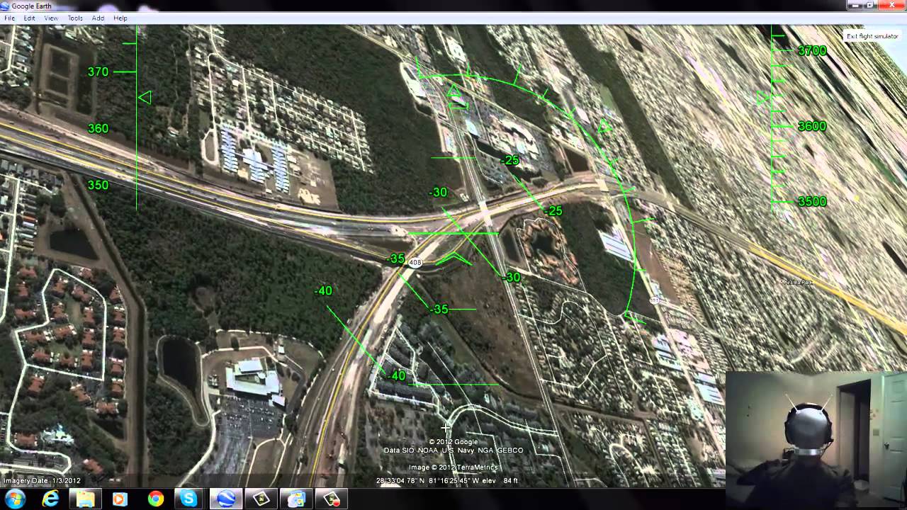 Google Earth flight simulator(Pilots View) - YouTube