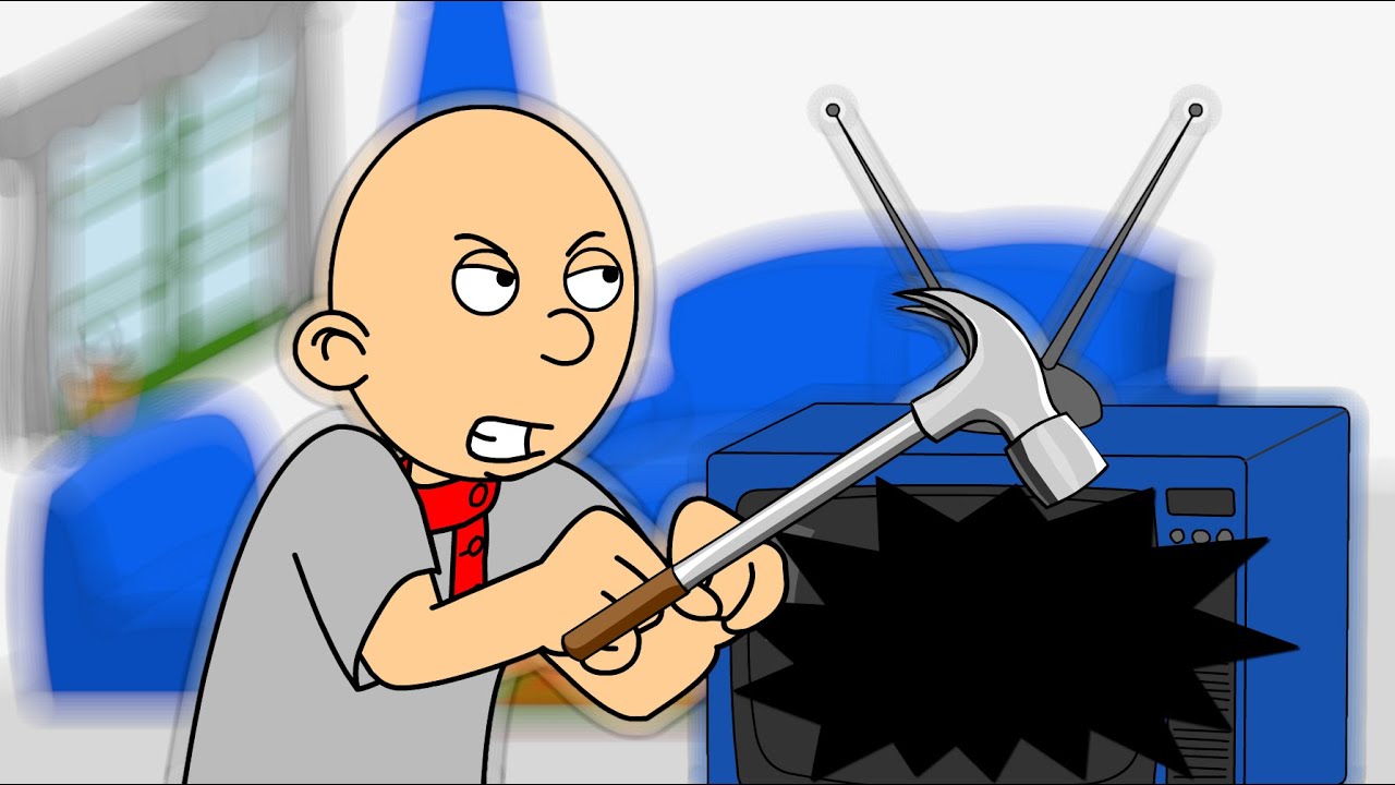 Classic Caillou Destroys The TV/Grounded - YouTube