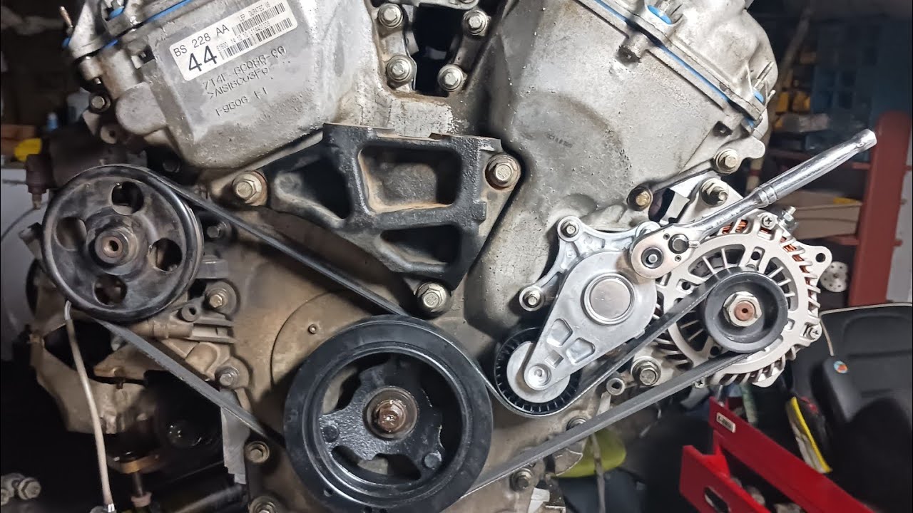 powersteering belt AC DELETE and serpentine belt installation on 3.5 ...