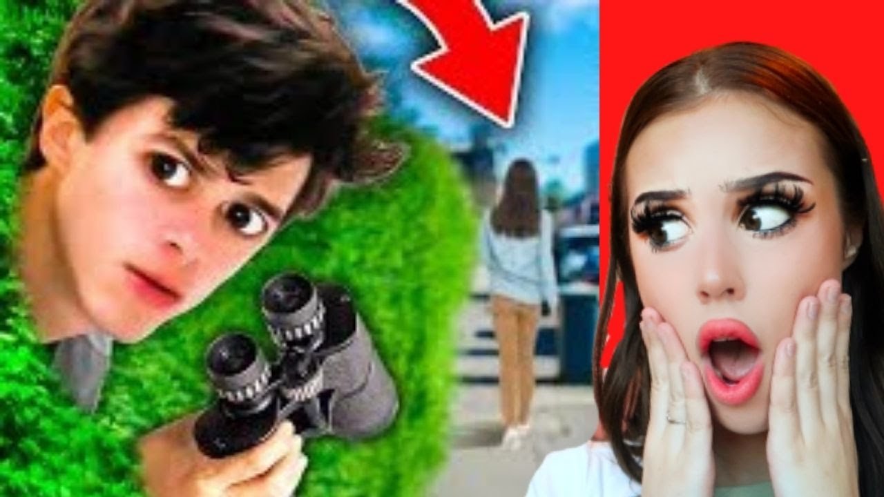 CREEPY BROTHER SPIES ON SISTER!! (he got CAUGHT) - YouTube