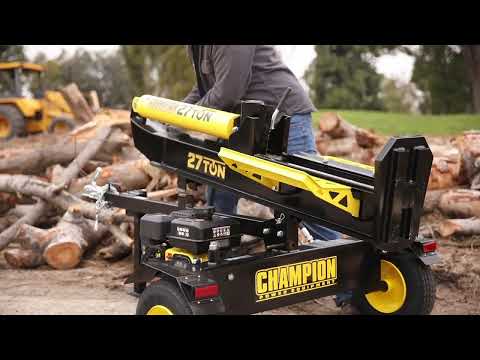Champion 27-Ton Horizontal/Vertical Full Beam Gas Log Splitter with Auto Return (Model 100424 v2)
