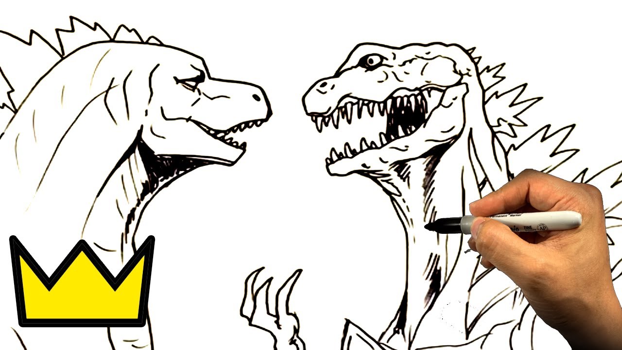 How to Draw GODZILLA vs SHIN GODZILLA | Face Off - YouTube