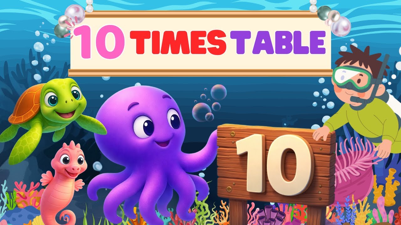 10 Times Table Song | Multiplication Table of 10 for Kids 🎵 ...