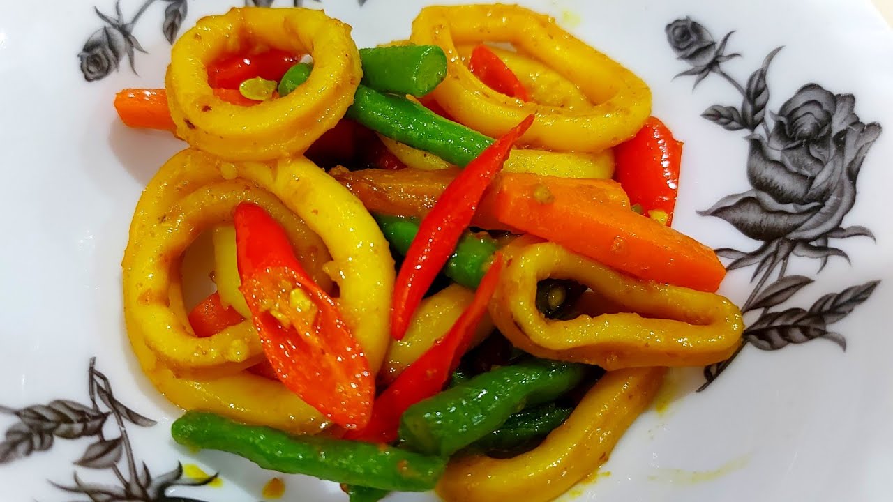 Masak Sotong Ring Goreng Kunyit Pedas Yang Mudah Rugi Tak Cuba - YouTube