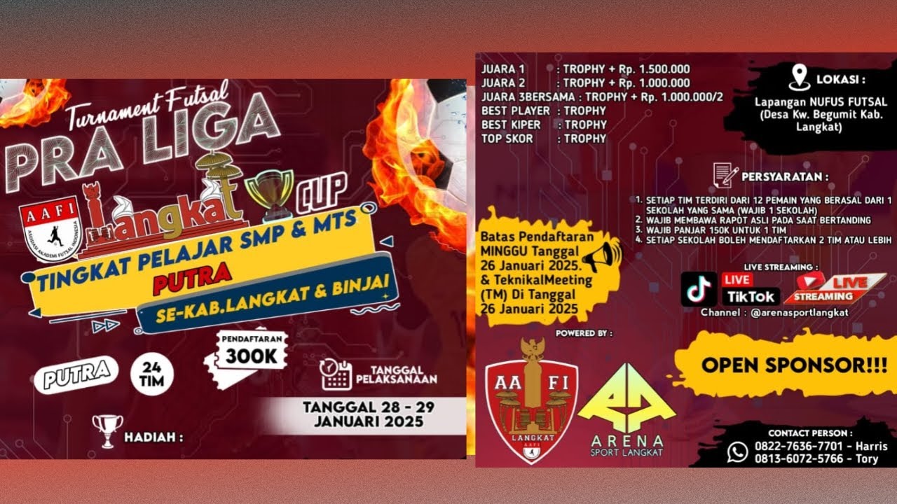 SMP IT KAHFI VS SMPN 3 HINAI TURNAMEN FUTSAL PRA LIGA AAFI LANGKAT ...
