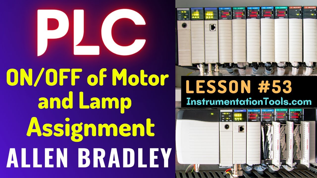 PLC Training 53 - Assignment ON OFF Motor and Lamp Ladder Logic - YouTube