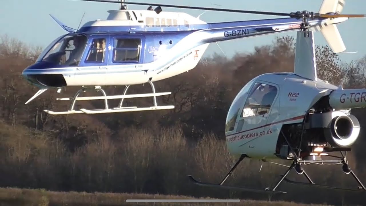 G-TGRE ‼️ Robinson R22 Alpha / G-BZNI 1977 Bell 206B JetRanger II C/N ...