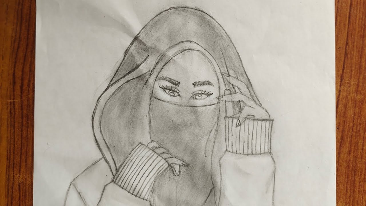 How to draw a girl with a hijab || Pencil sketch || For beginners ...