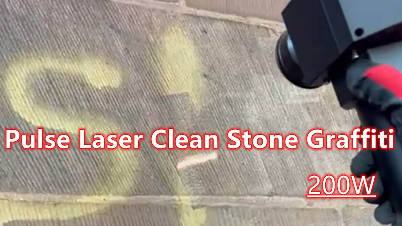 Pulse laser clean Stone Graffiti 200w - YouTube