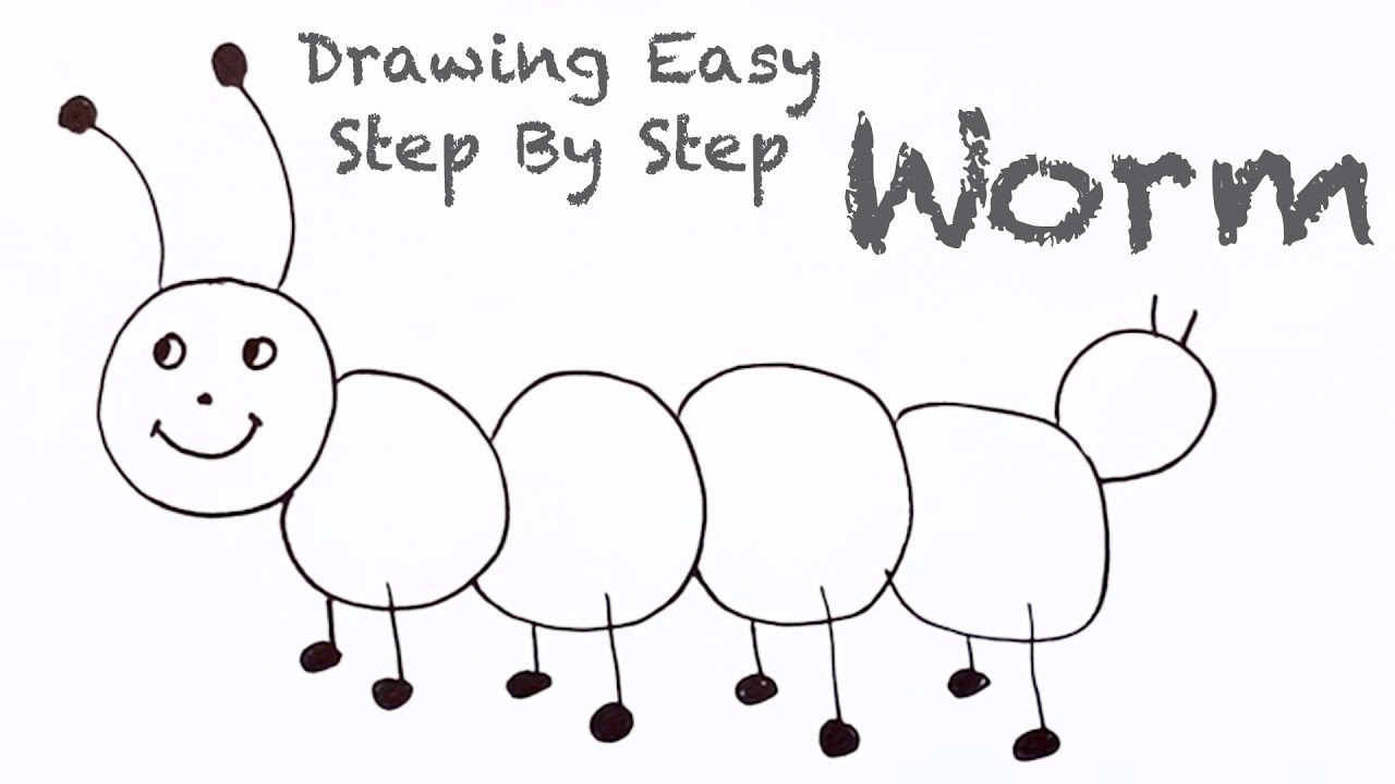 Drawing Easy Step by Step Worm - YouTube