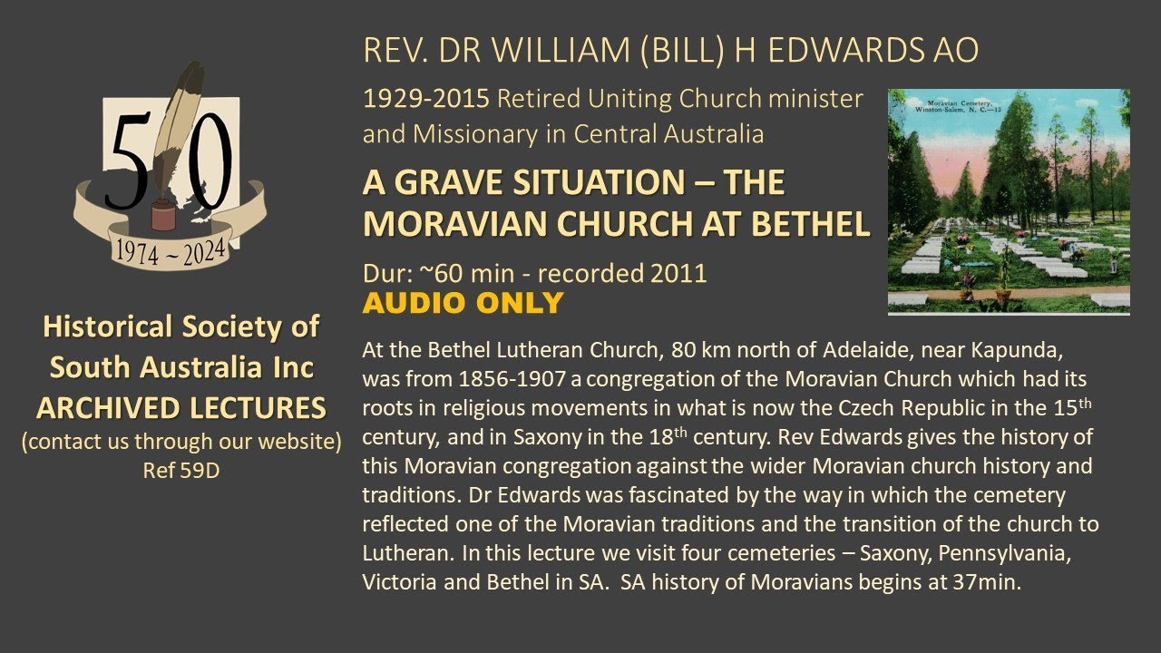 TALK: A GRAVE SITUATION, the Moravian Church of Bethel by Rev Dr Bill ...