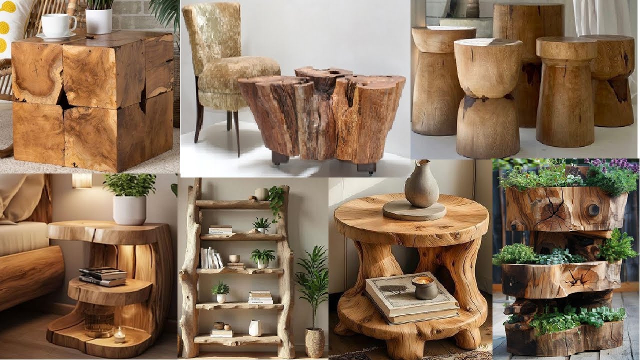 Sustainable Tree Stump Furniture Ideas for Small Spaces Eco Friendly ...