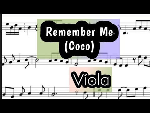 Remember Me Viola Sheet Music Backing Track Play Along Partitura Coco ...