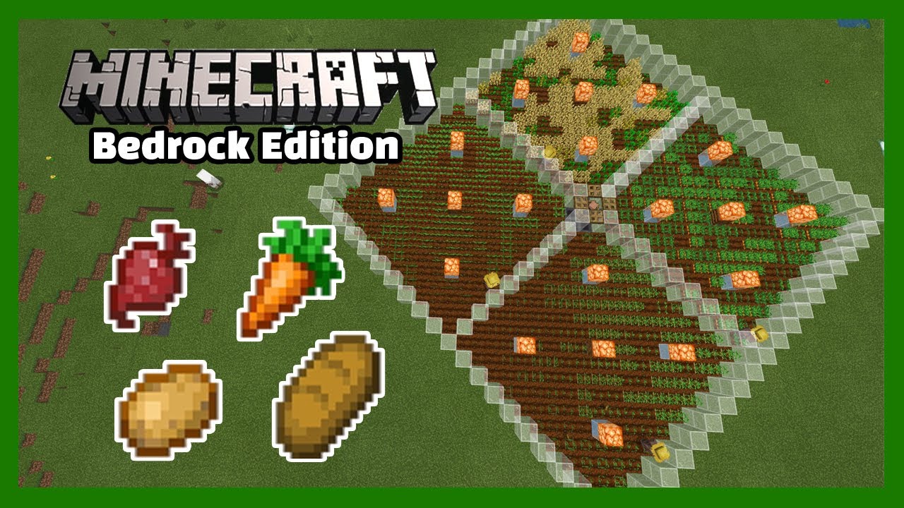 [베드락] 주민 자동 모듬농장 Minecraft Bedrock Edition 1.16 Auto Villager Crop Farm ...