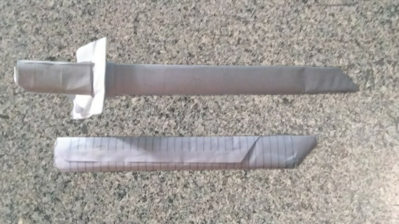 Katana de papel ( Origami ) - YouTube