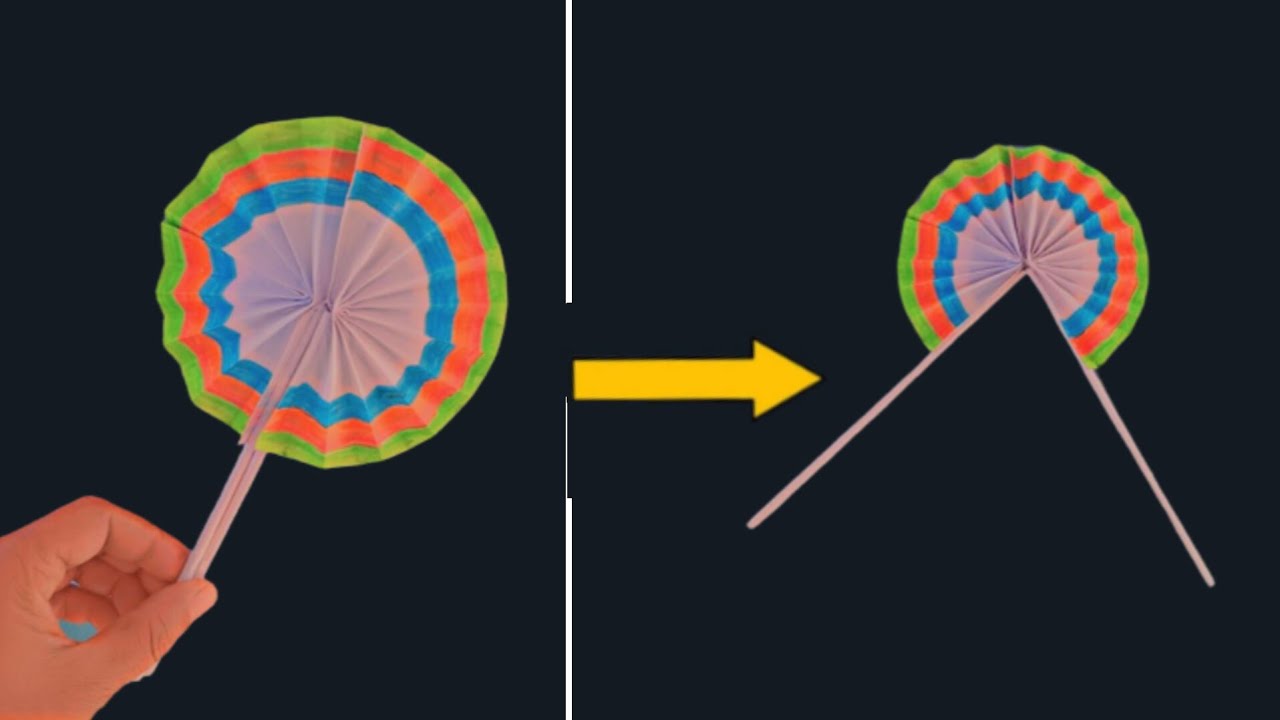 Cute Paper pop up fans DIY / how to make fan with paper / Easy paper ...