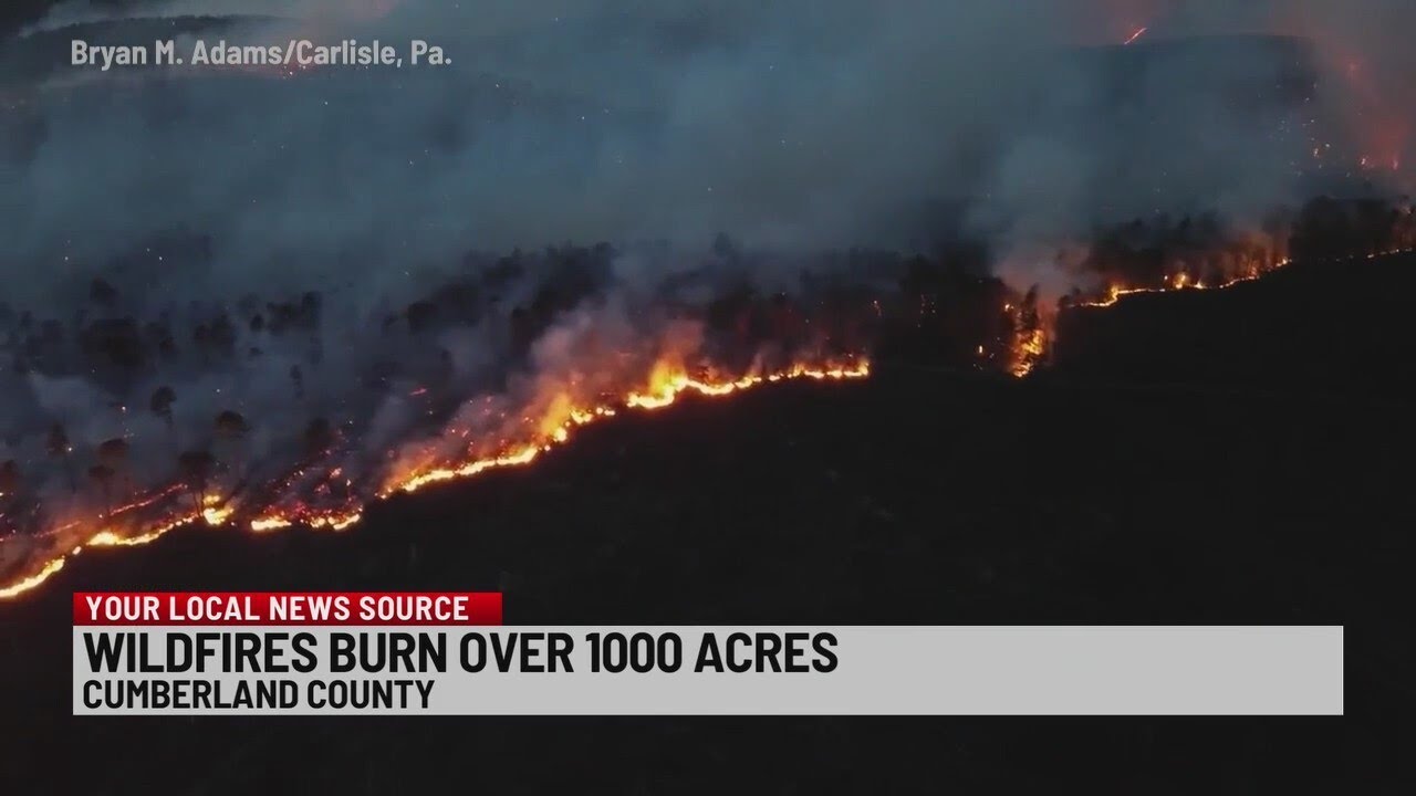 Thompson Hollow fire spreads to 1,150 acres in Cumberland County - YouTube
