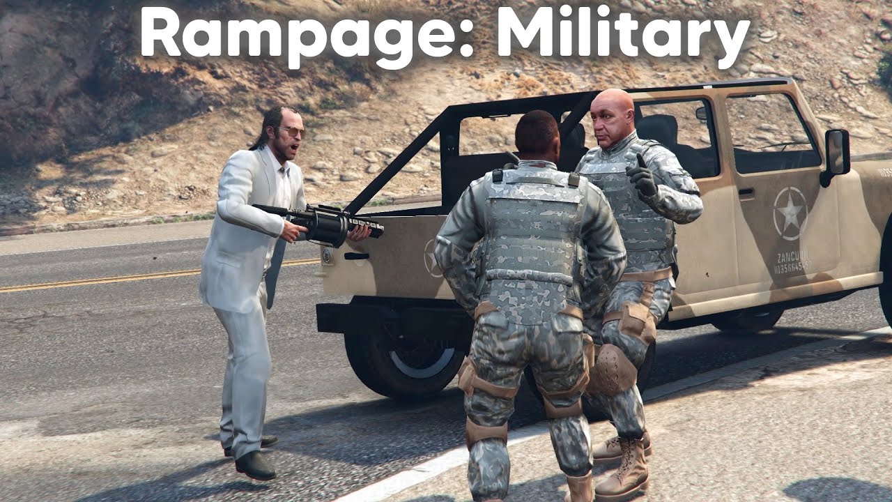 GTA 5 - Rampage: Military - Trevor #17- Strangers and Freaks mission ...