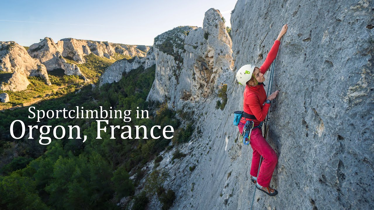 Learning to climb on limestone in Orgon, France - YouTube