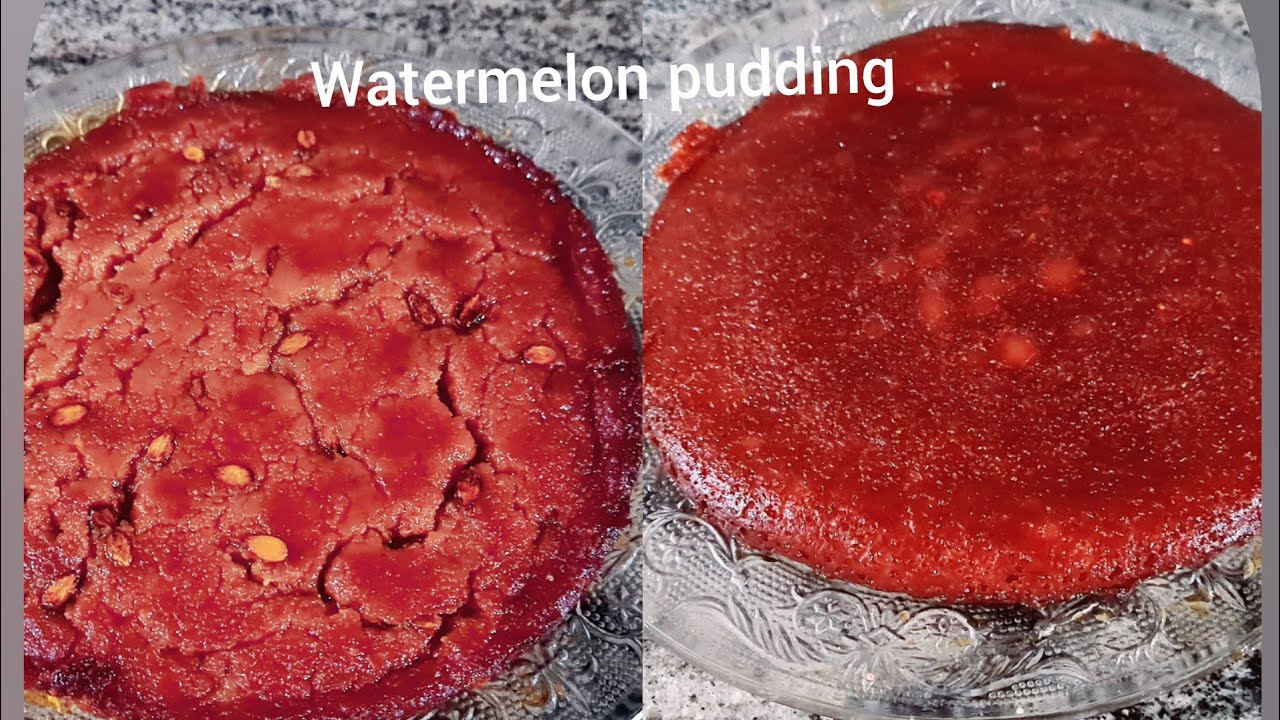 Watermelon pudding,smooth,jelly ,soft sweet,with simple ingredients ...