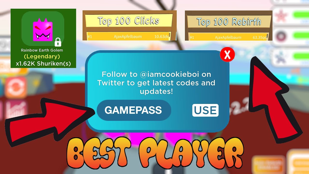 BEST PLAYER IN NINJA CLICKER! / OP PETS / OP CODES! / Grinder - YouTube