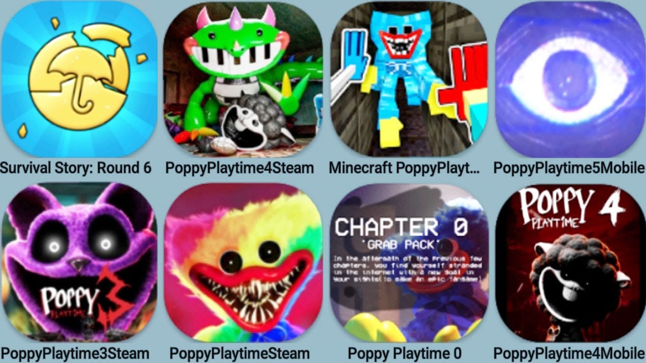 Survival Story : Round 6, Poppy Playtime 5 Mobile, Poppy 4 Steam, Poppy ...