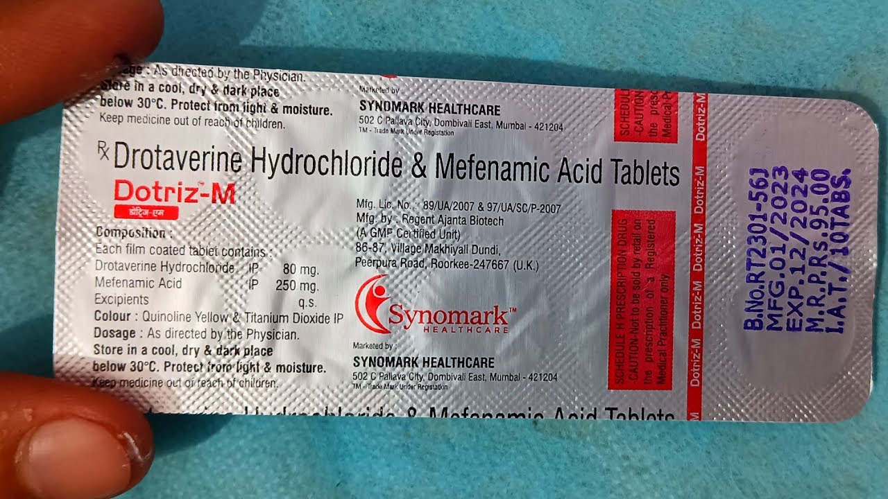 Drotaverine + Mefenamic Acid: View Uses, Side Effects ... | Dotriz-M ...