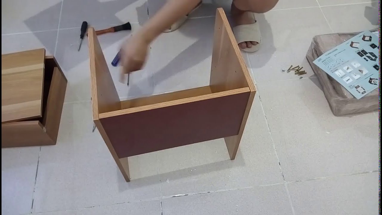 LAZADA furniture | Side Table Laminated MDF - YouTube