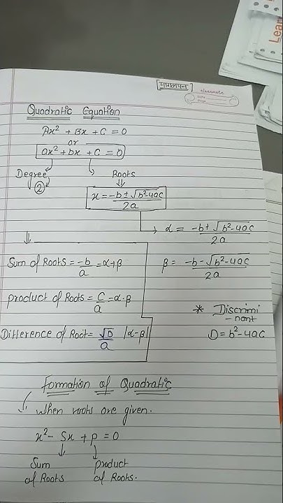 basic theory mind map quadratic equations 👍🙆🙋 - YouTube