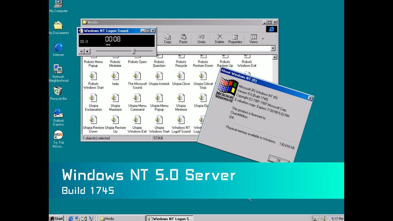 Windows NT 5.0 Server Build 1745 - YouTube