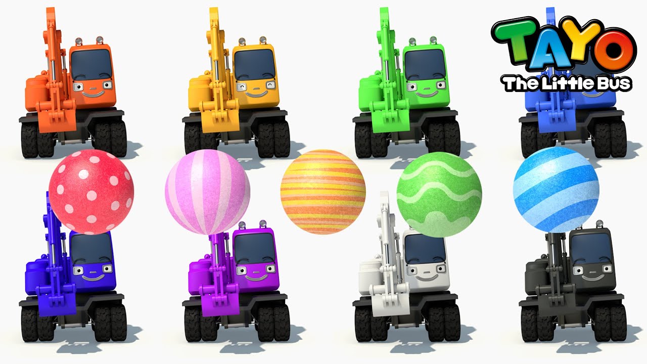 Learn Colors with Excavator Slide! | Strong Heavy Vehicles | Colors for ...