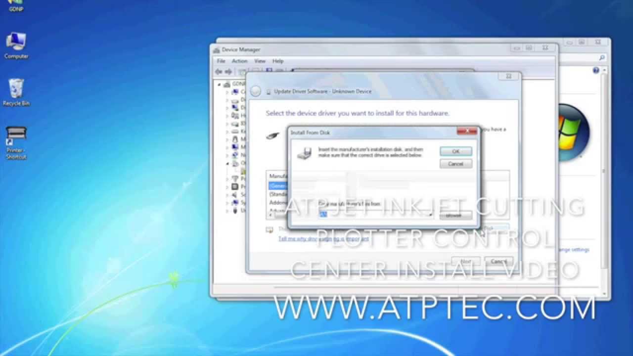 ATPJET Inkjet cutting plotter control centre install video - YouTube