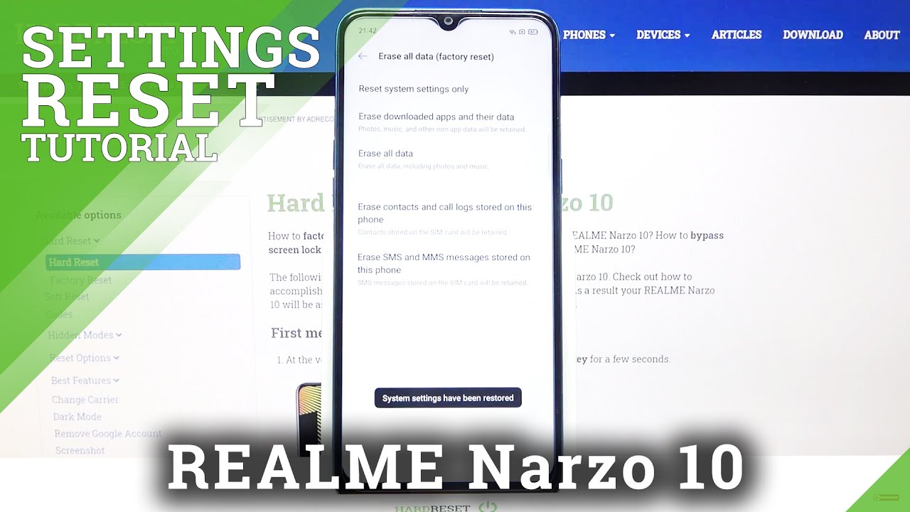 How To Restore Original Settings In REALME Narzo 10 Reset Customized Options YouTube How To Restore Original Settings In REALME Narzo 10 Reset Customized Options YouTube
