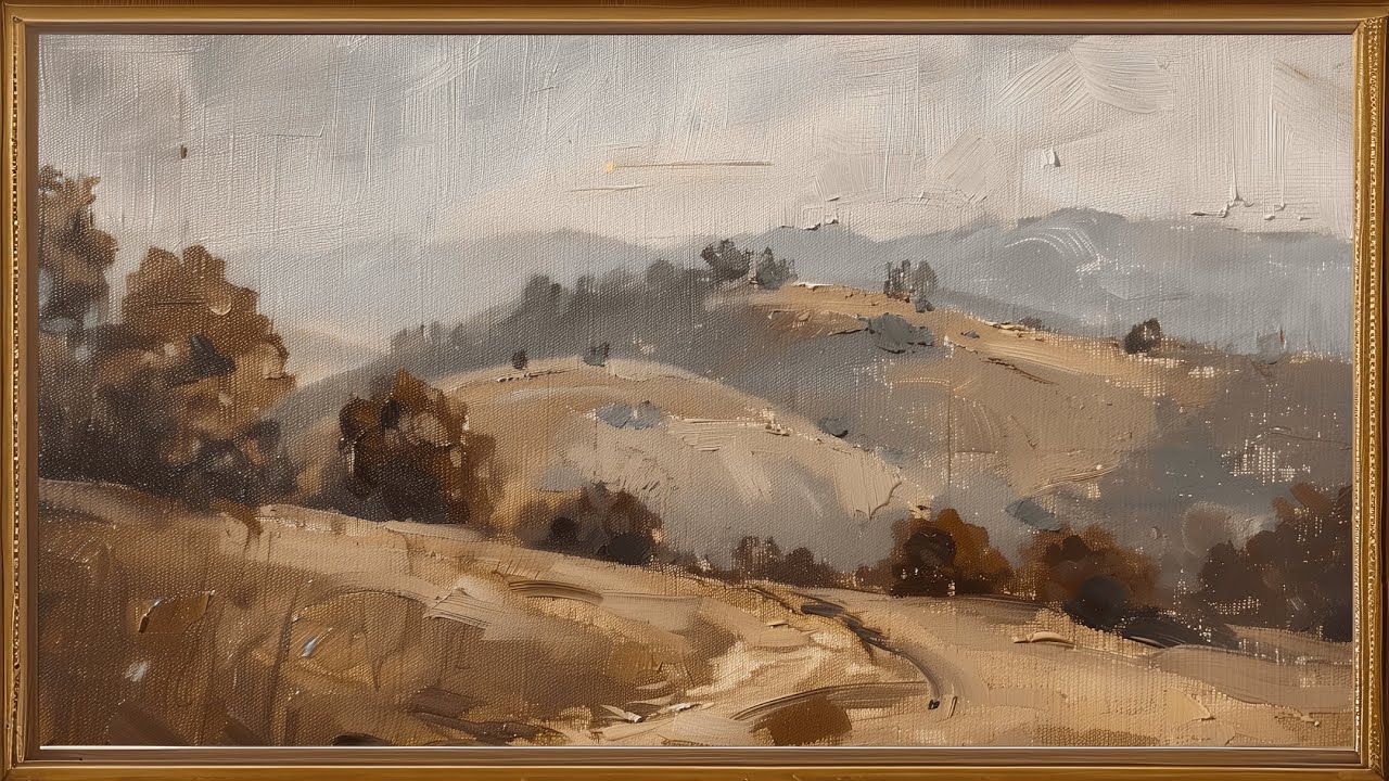Iconic Hills View an Oil Painting For Frame Tv | 2 Hrs | Gold Frame tv ...
