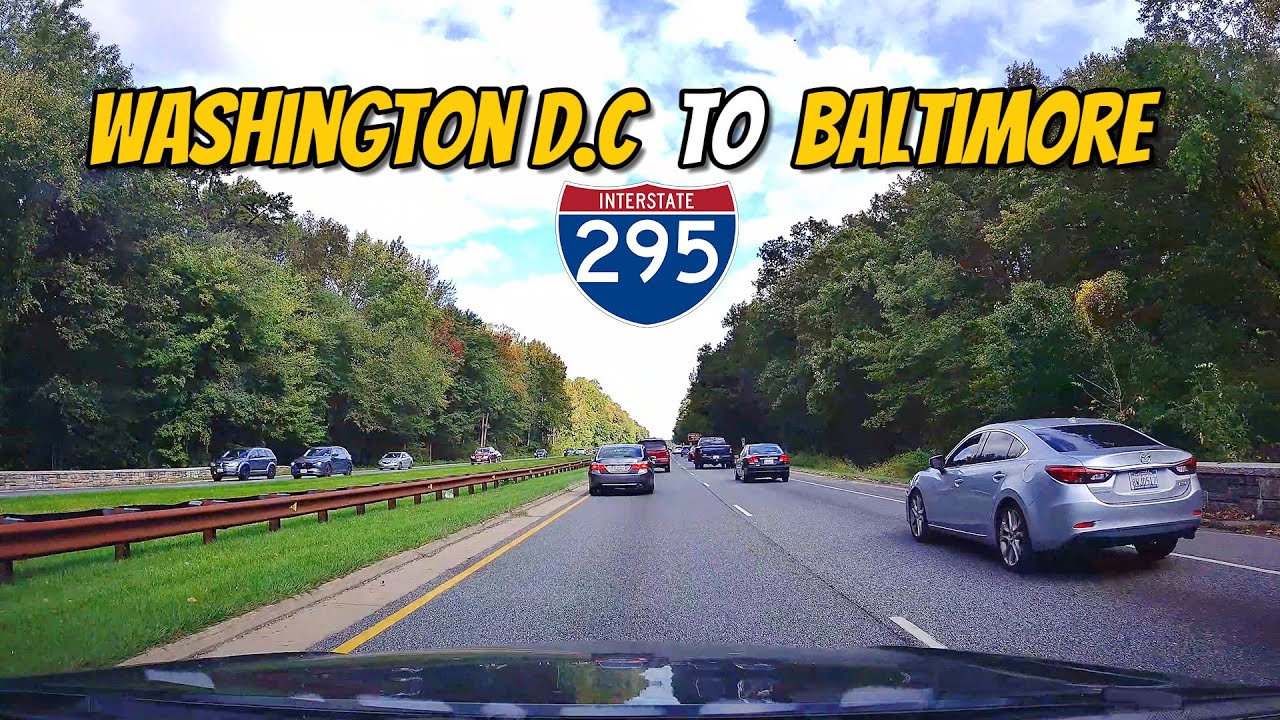 Driving from Washington DC to Baltimore MD , on I 295 / interstate 295 ...