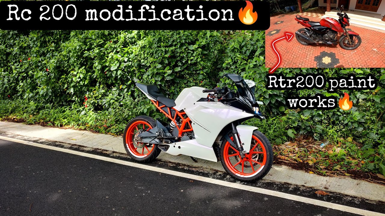 Rc200 modification🔥| Paint works😍| Rtr 200😋| Modification😵‍💫 - YouTube
