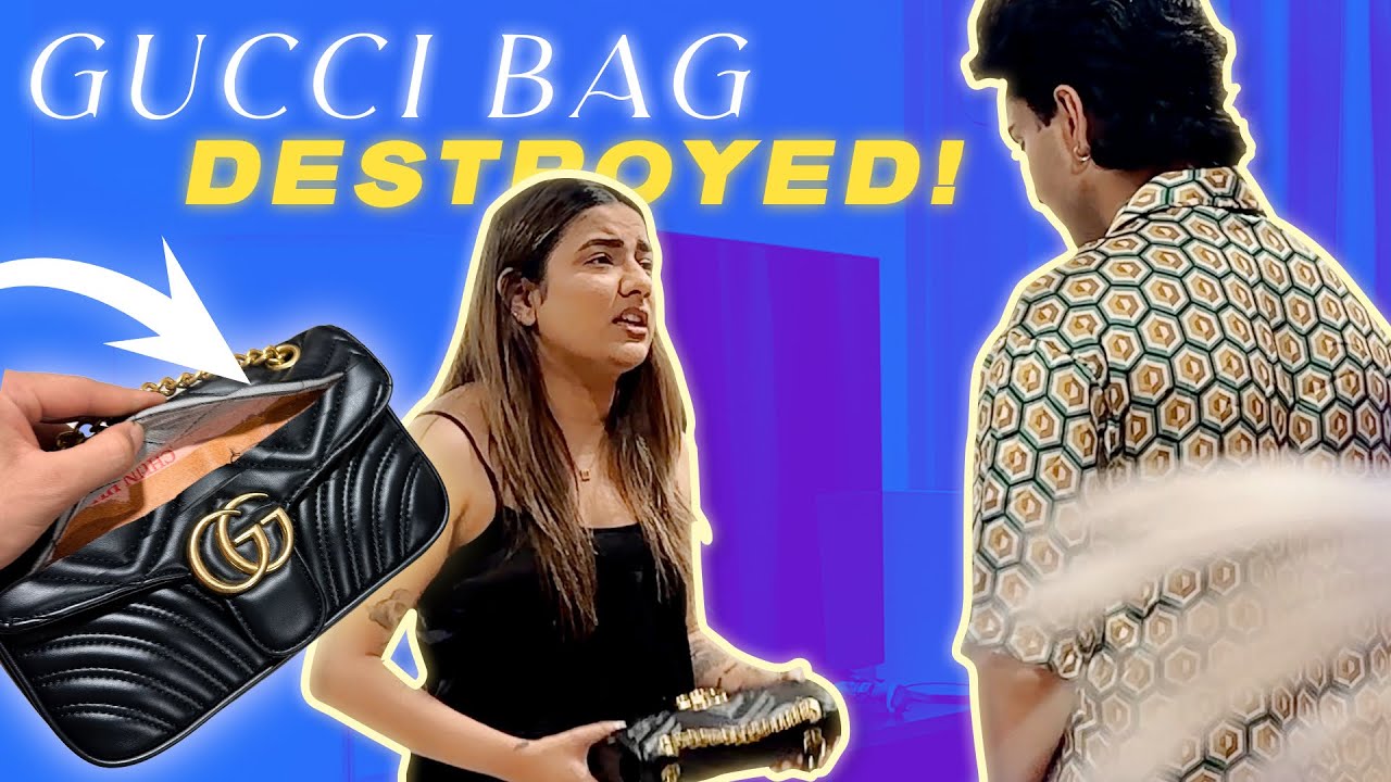 DESTROYED HER GUCCI PURSE WORTH Rs. 162000🥵 @Mrunalpanchal - YouTube