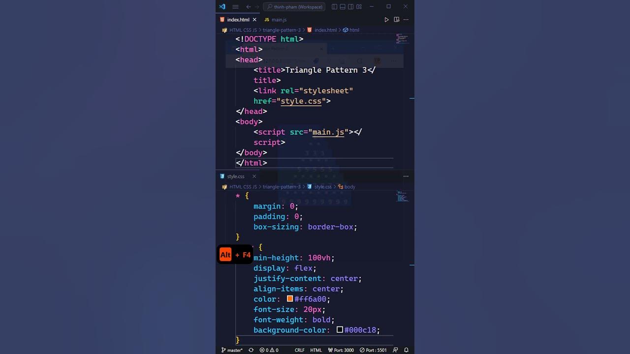 Odd Number Pyramid Html Css Js Thinhpham Shorts Youtube